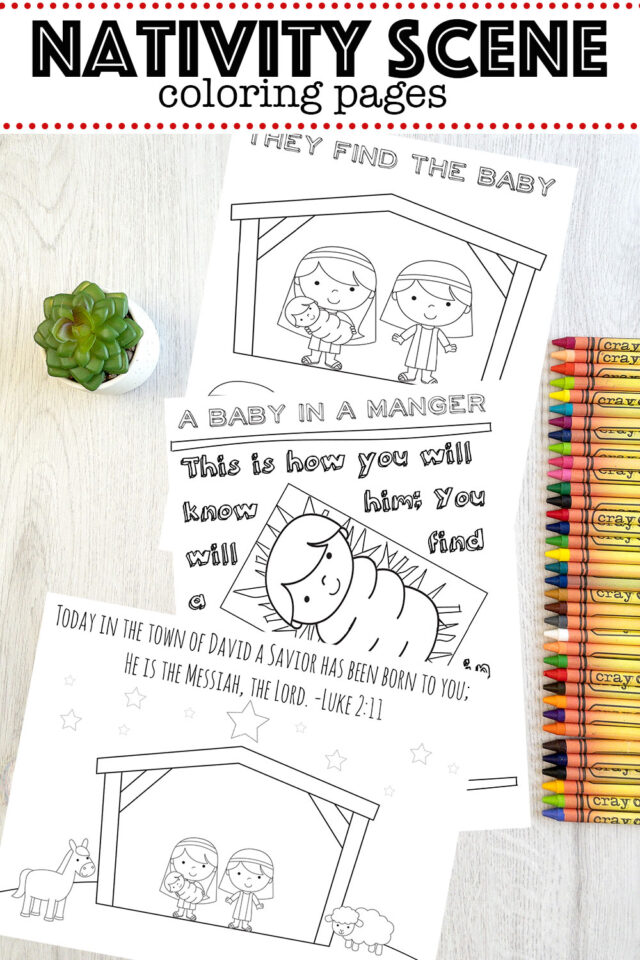 Nativity Scene Coloring Pages – Mary Martha Mama