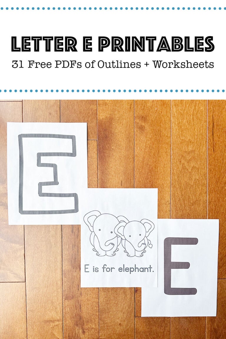 Letter E Printable | Free PDFs and Worksheets – Mary Martha Mama