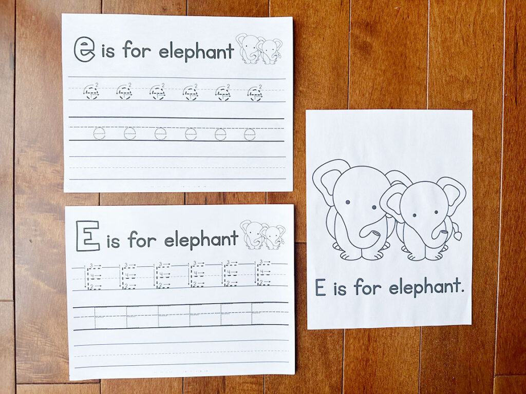 Letter E Printable | Free PDFs and Worksheets – Mary Martha Mama