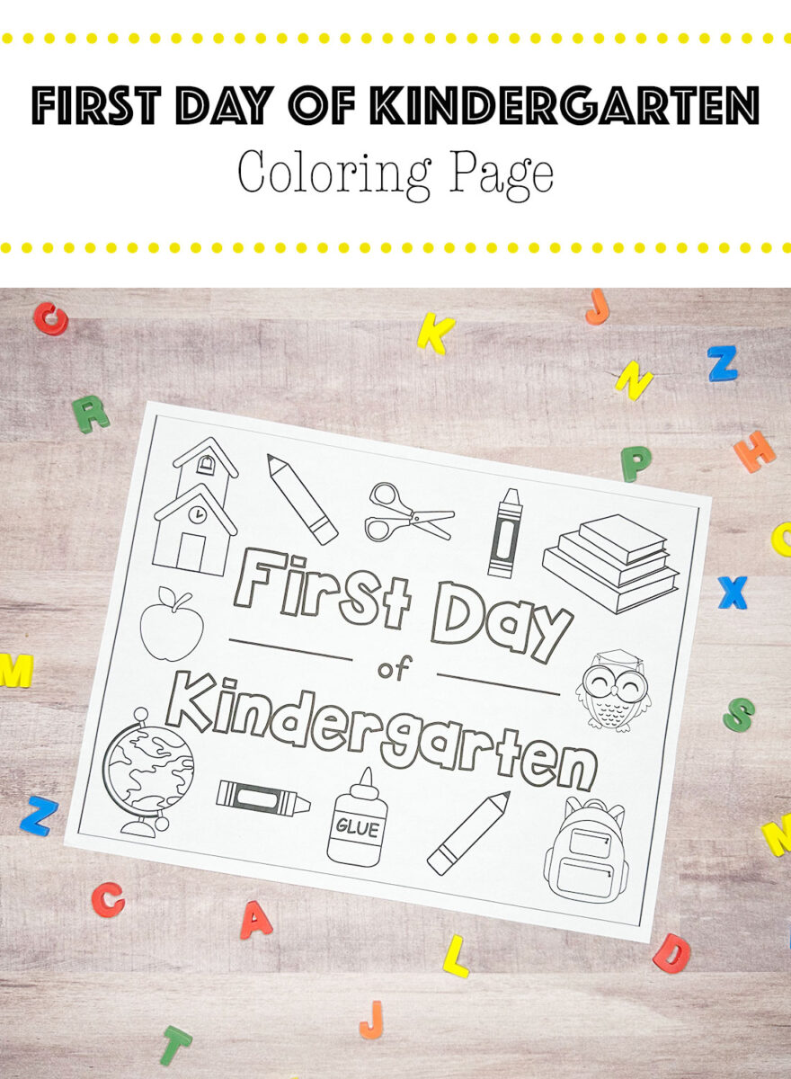 First Day of Kindergarten Coloring Page – Mary Martha Mama