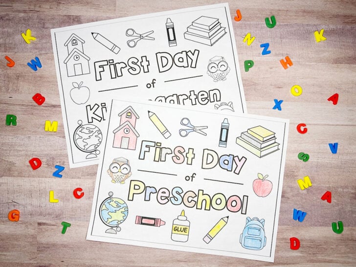 First Day of Preschool Coloring Page – Mary Martha Mama