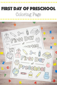 First Day of Preschool Coloring Page – Mary Martha Mama