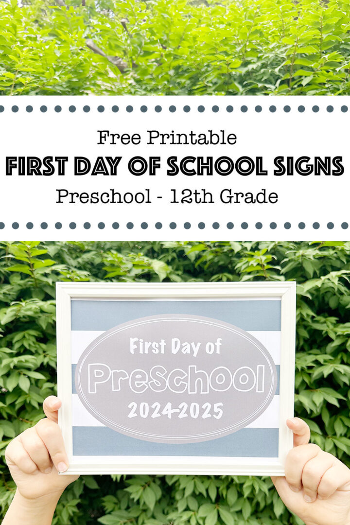 Free Printable First Day of School Signs 2024 – Mary Martha Mama