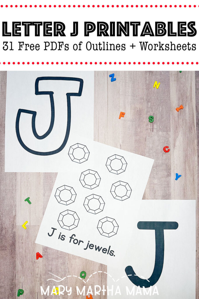 Letter J Printable | Free PDFs + Worksheets – Mary Martha Mama