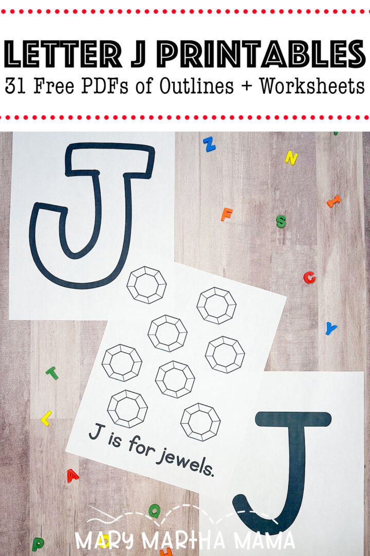 Letter J Printable | Free PDFs + Worksheets – Mary Martha Mama