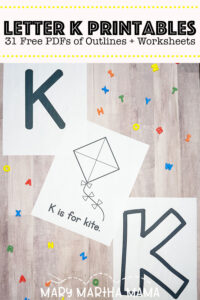 Letter K Printable | Free PDFs + Worksheets – Mary Martha Mama