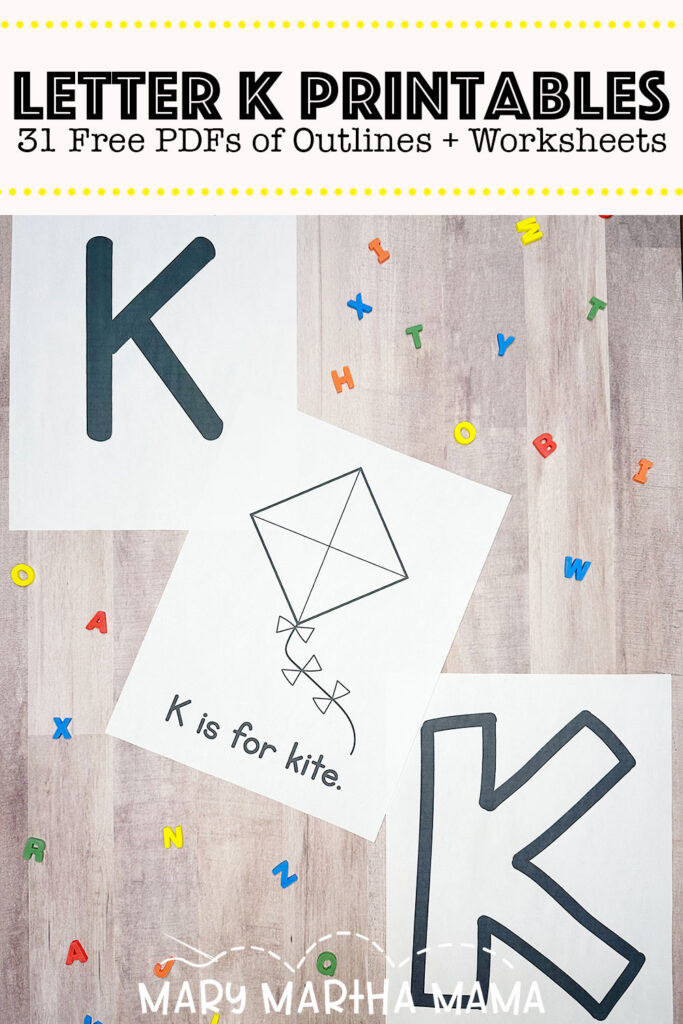 Letter K Printable | Free PDFs + Worksheets – Mary Martha Mama
