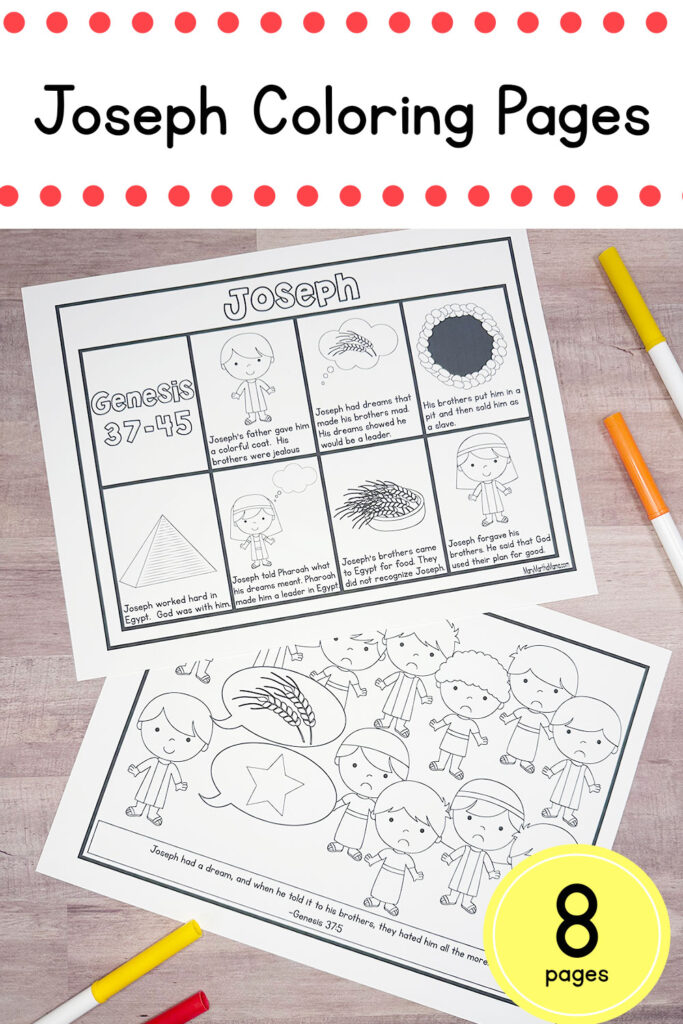 Joseph and the Coat of Many Colors Coloring Page – Mary Martha Mama