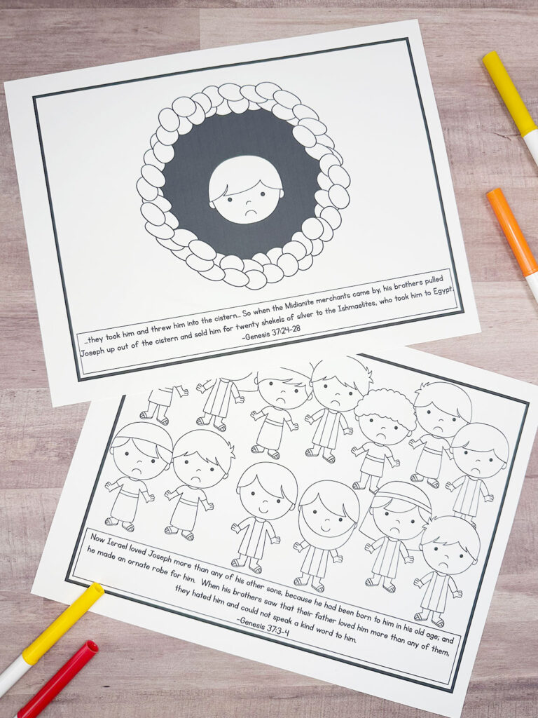 Joseph and the Coat of Many Colors Coloring Page – Mary Martha Mama